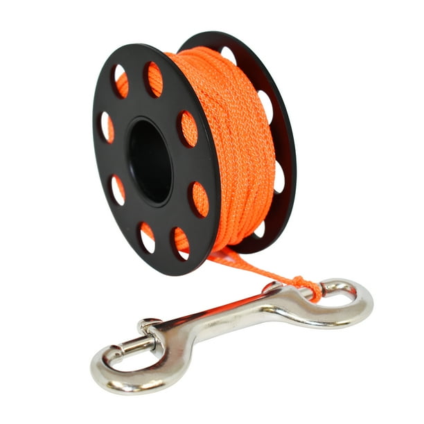 Scuba Choice Aluminum Finger Spool 75ft Dive Reel w/Bolt Snap-Black ...