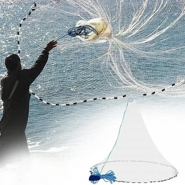 "NEWEEN Throwing Saltwater Bait Cast Net, Hand Fishing with 3/8"" Mesh ...