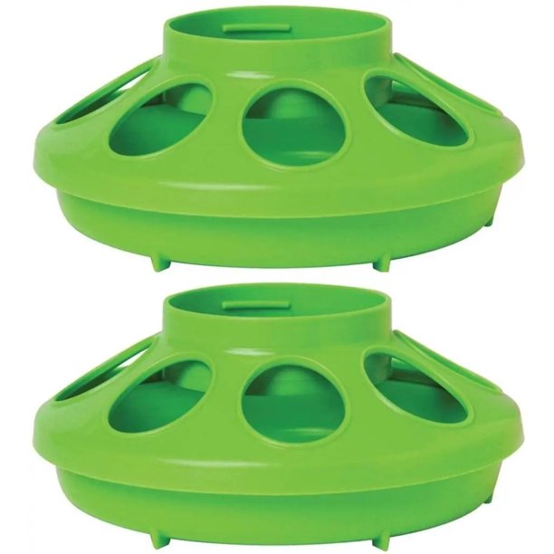 Little Giant Plastic Baby Chick Feeder Bases 1Qt, Green 2-Pack ...