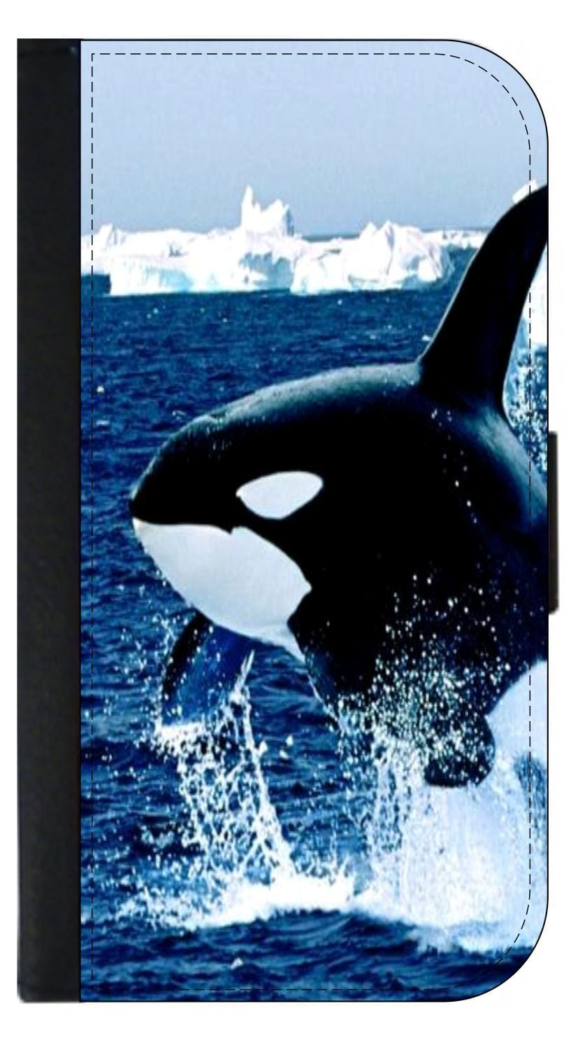 Orca Whale Wallet Style Phone Case with 2 Card Slots Compatible with ...