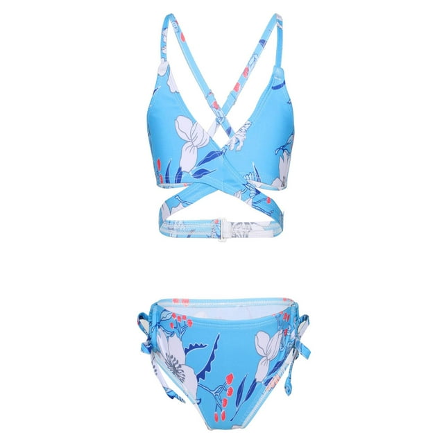 Alvivi Girls 2 Pieces Bathing Suit Floral Print Tankini Sets Bikini Bra
