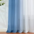 "Junvictex Blue Ombre Crushed Chiffon Sheer Crinkle Curtains, Rod ...
