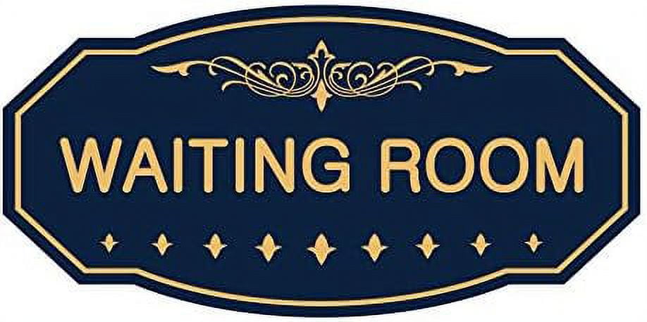 victorian waiting room sign (navy blue/gold) - large - Walmart.com