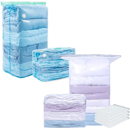 Cube Vacuum Storage Space Saver Bags Jumbo 4 Pack and Blue Cube Vacuum ...