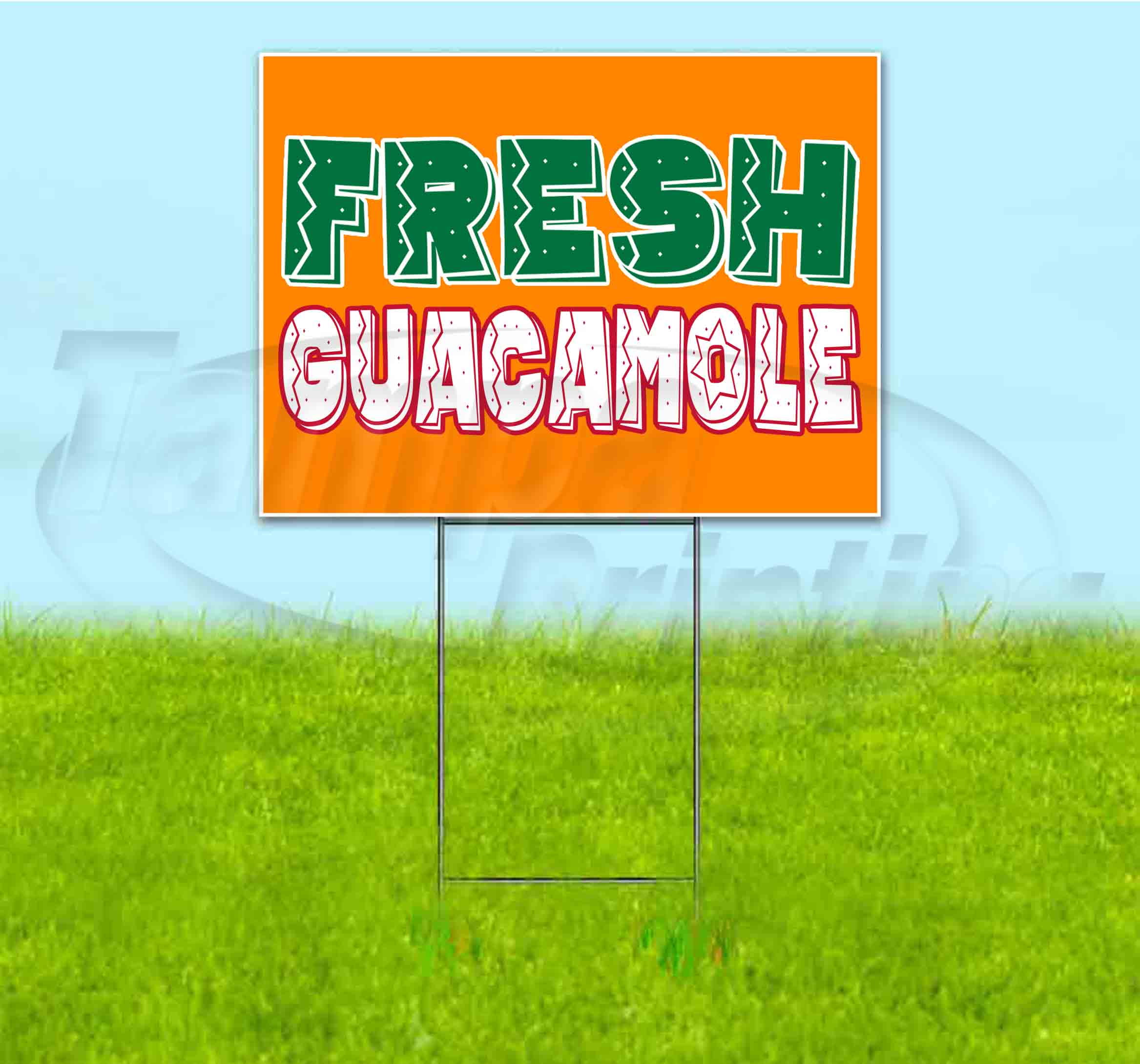 Fresh Guacamole (18" x 24") Yard Sign, Includes Metal Step Stake ...