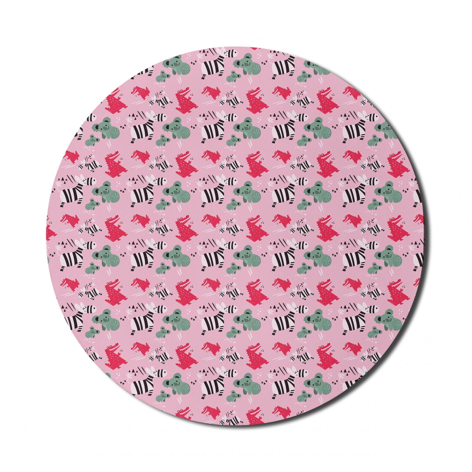 Cartoon Mouse Pad for Computers, Pattern of Safari Animals Zebra Koala ...