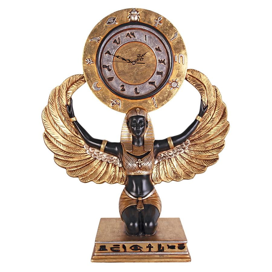 Design Toscano Egyptian Goddess Isis: Grand-Scale Clock Statue ...