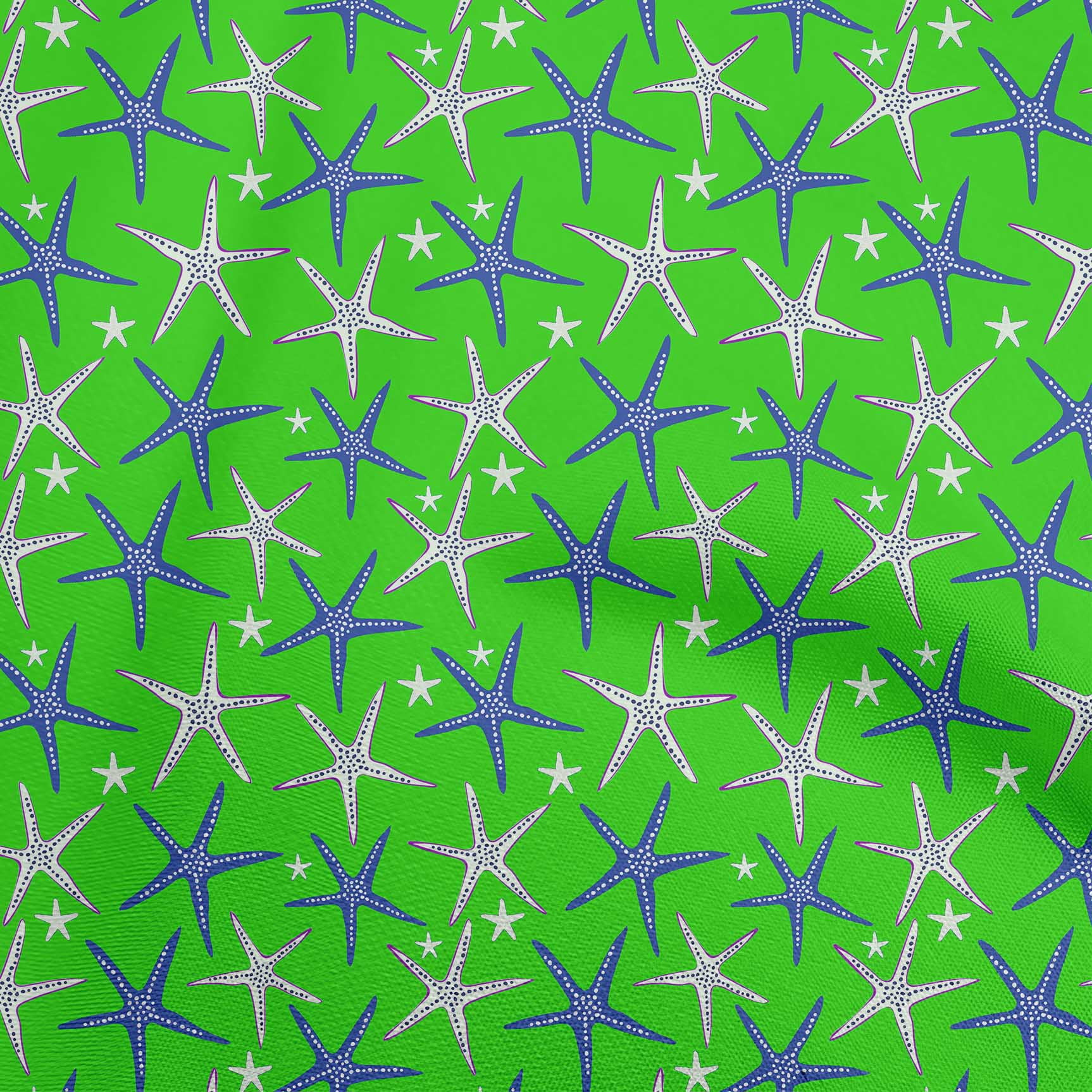 oneOone Silk Tabby Light Green Fabric Starfish Sewing Craft Projects ...