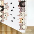 Wall Stickers Cute Cat Cartoon Decals Living Room Bedroom Background ...