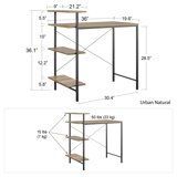 Damaris Side Storage Student Desk, Golden Oak - Walmart.com
