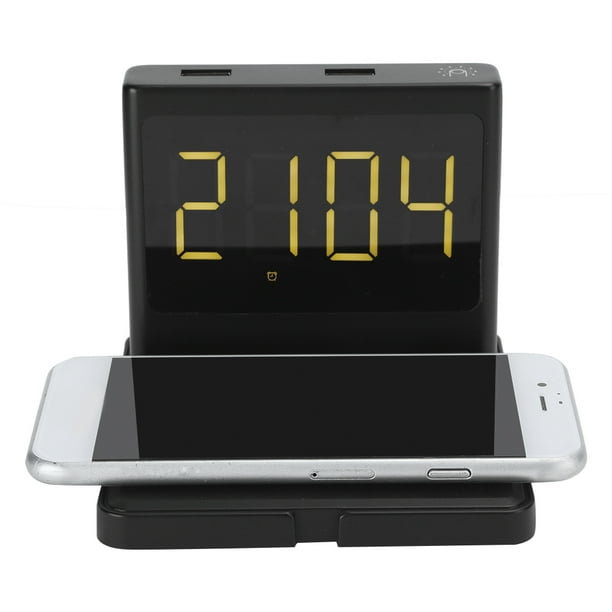 Dual USB Port Mobile Wireless Charging, Digital Clock Charging ...