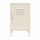 Novogratz Cache Metal Locker Style Living Room End Table, Parchment ...