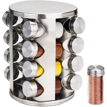 Countertop Revolving Empty With 16 Jars Spice Rack, Rotating Storage ...