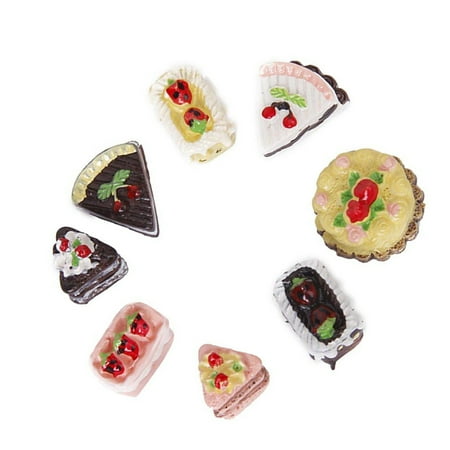 Baohd Resin Dollhouse Mini Cakes Miniature Food Play Scene Model mini ...