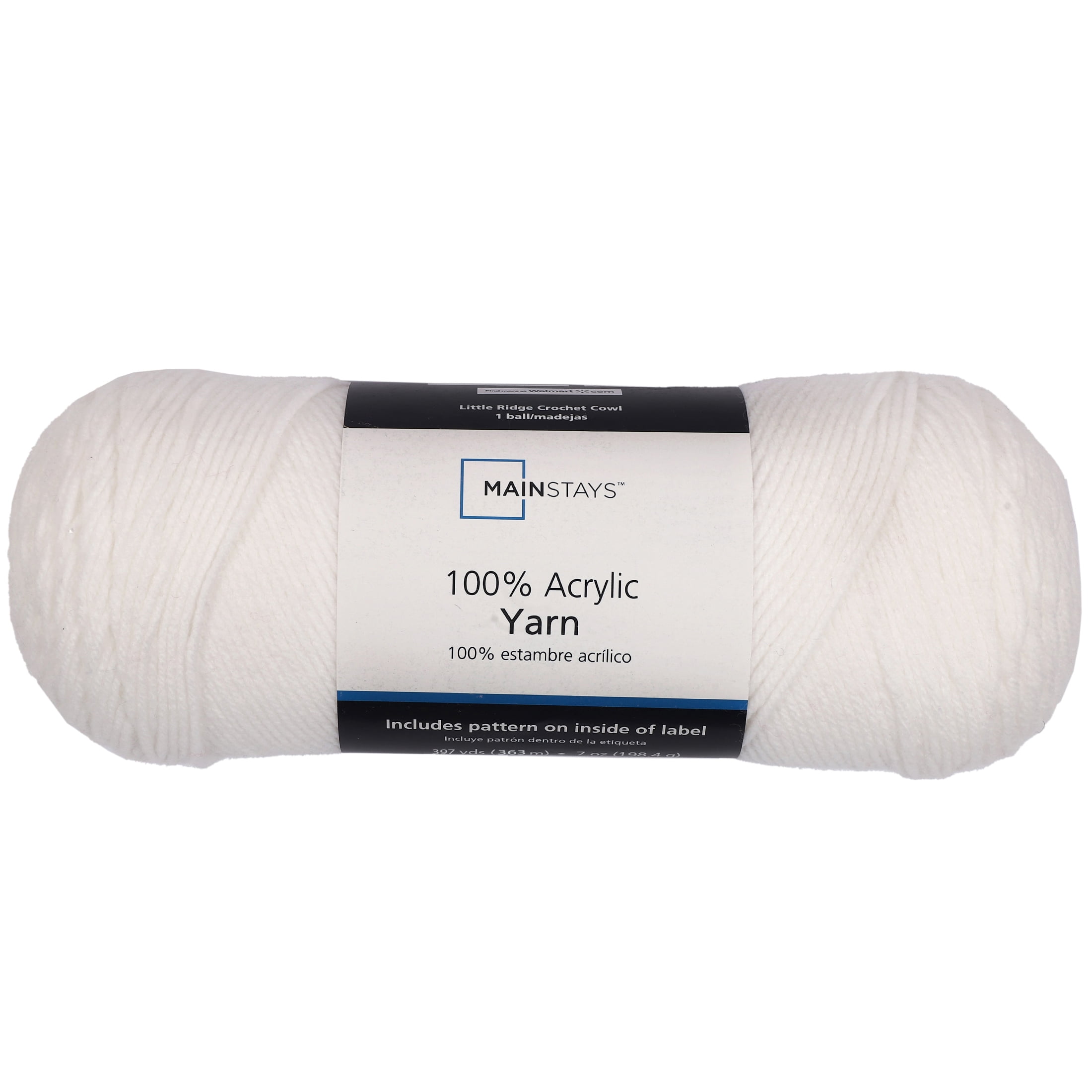 Mainstays Medium Acrylic White Yarn, 7 Oz 397 Yards - Walmart.com