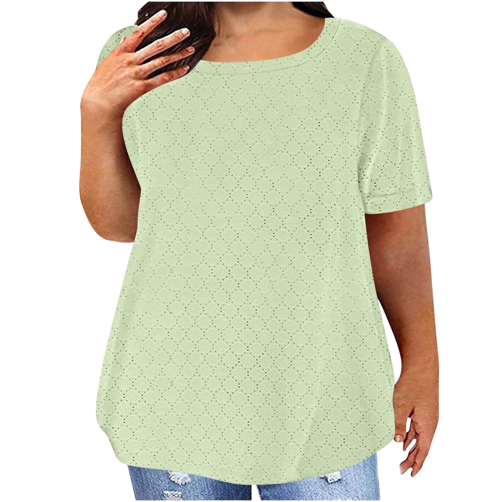 Click here for Fatyb Womens Plus Size Summer Tops Crew/V Neck Eye... prices