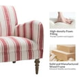 Stripe Armchair Upholstered Wooden Legs Accent Chair for Home Living ...