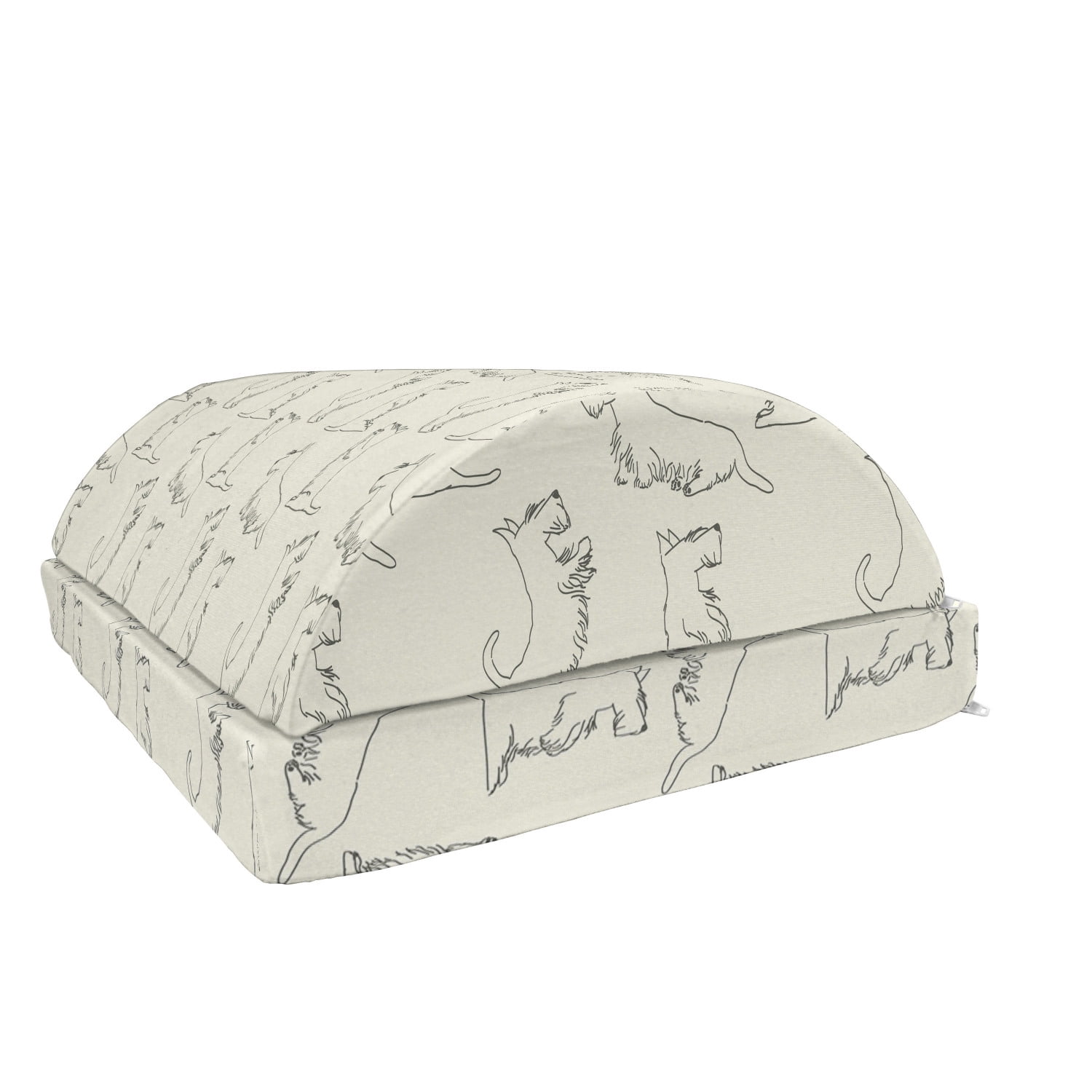 Scottie Dog Foot Rest, Hand-drawn Tiling Sketched Pattern of Playful ...