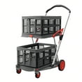CLAX® Collapsible Mobile Trolley with Storage Crate | Folding Utility ...