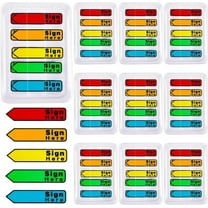 500pcs Sign Here Stickers, 4 Colored Sticky Labels, Plastic Adhesive ...