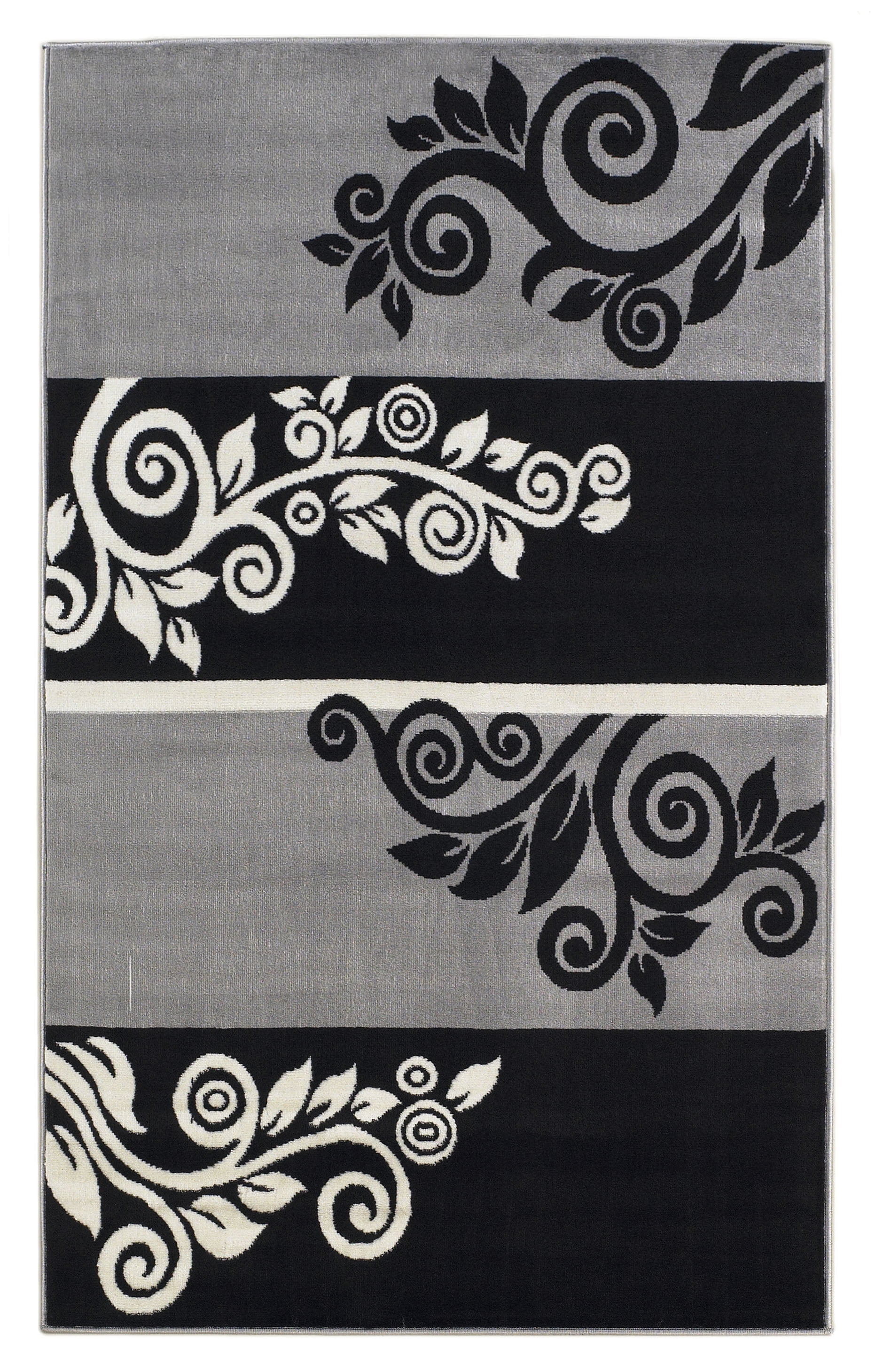 Capri Noir Black and Grey Rug, Multiple Sizes - Walmart.com