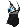 Beranmey Floral Print Women Sexy Mesh Tummy Control One Pieces Swimsuit