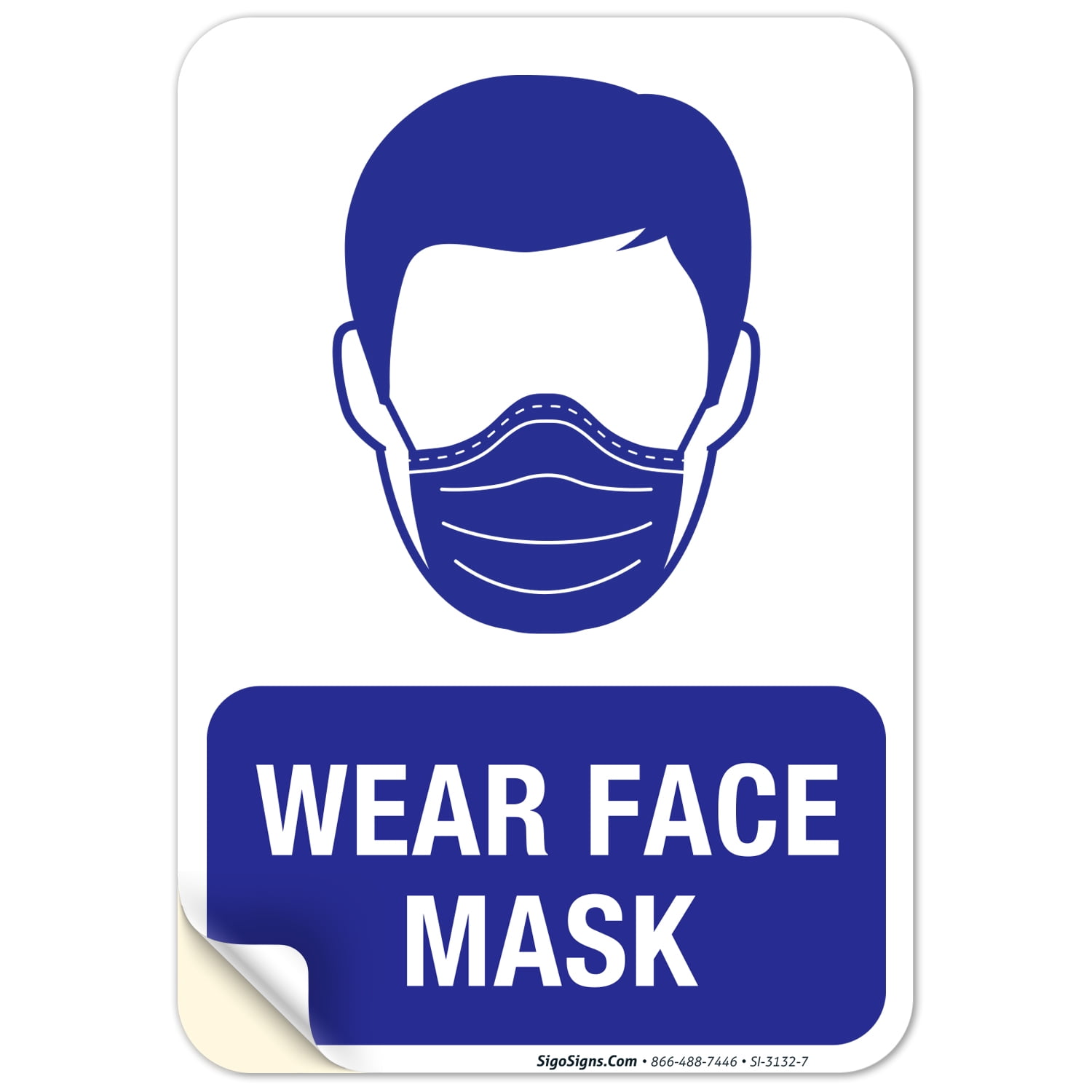 Please Wear Face Mask Sign, 10x7 Vinyl Sticker - Walmart.com