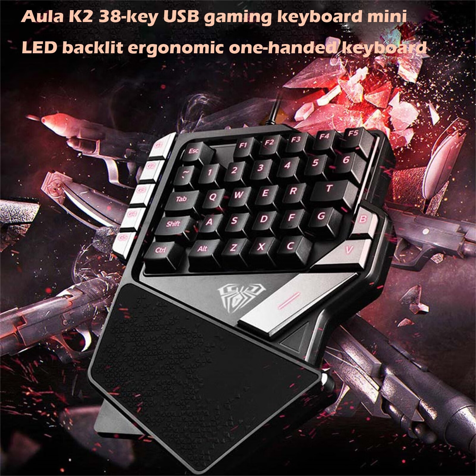 Buy keyboard gaming ergonomic backlit mini Aula K2 keyboard USB one ...