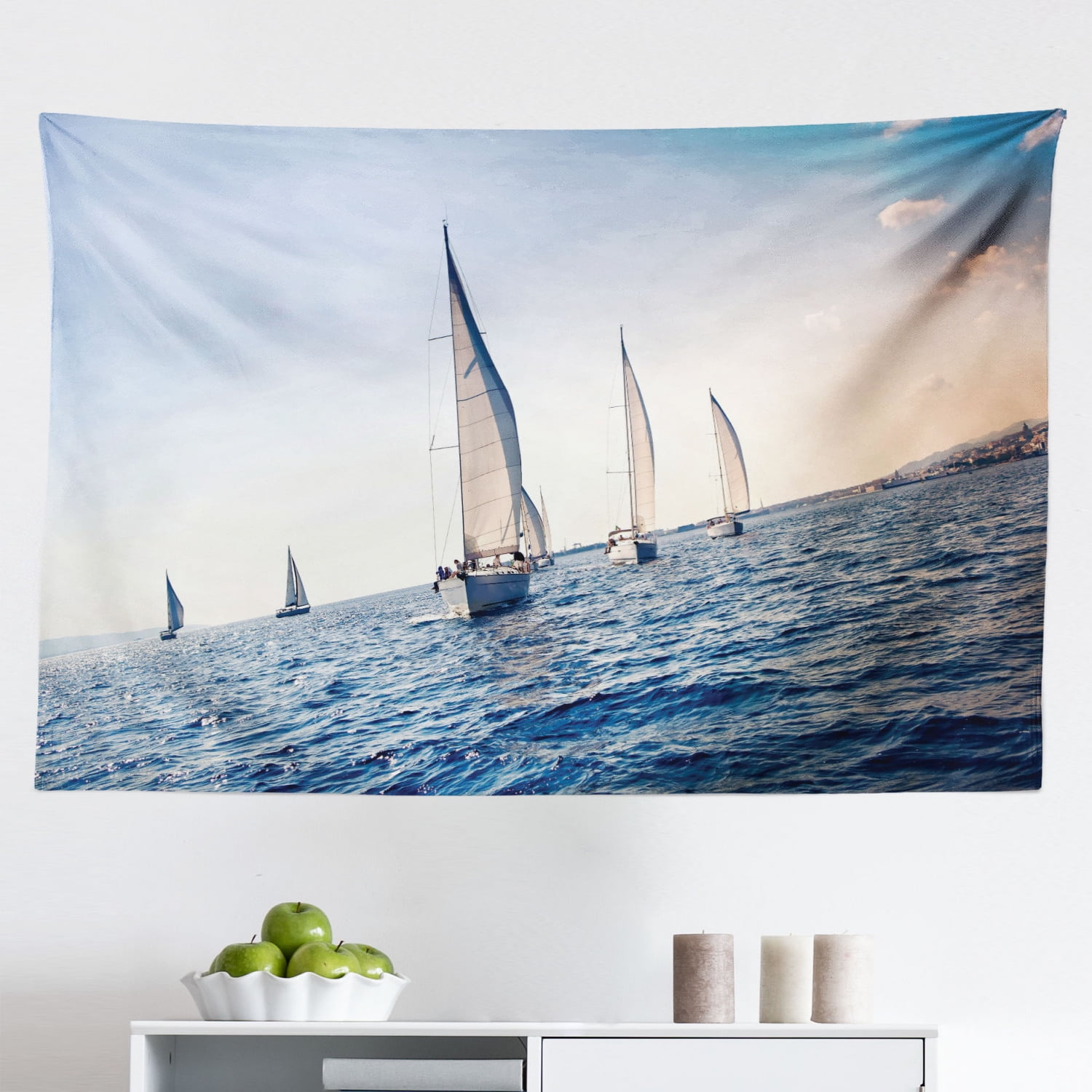 Nautical Tapestry, Detailed Complex West Coast Scenery Graffiti Style ...