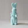 Cute Easter Flocked Bunnies Figurine with Bow tie 7.8" Flocking Rabbit ...