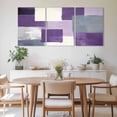 Abstract Purple Canvas Wall Art 3 Panels, White Gray Gradient Graffiti ...