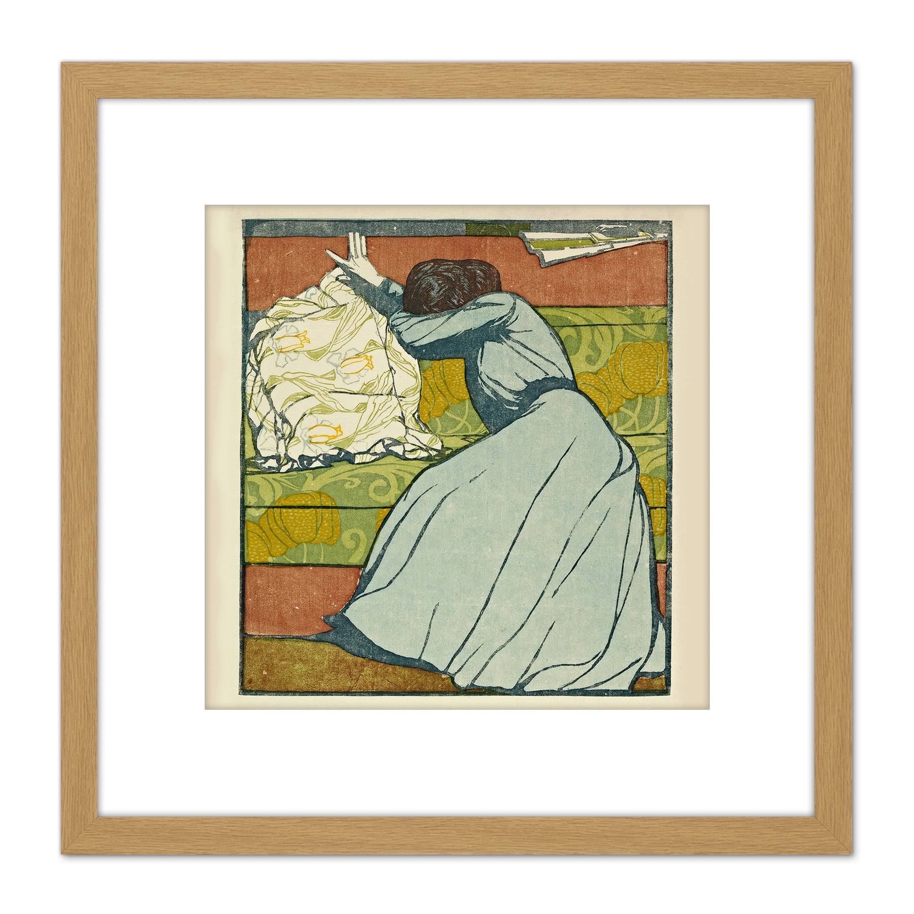 Max Kurzweil The Cushion Der Polster 8X8 Inch Square Wooden Framed Wall Art Print Picture with ...