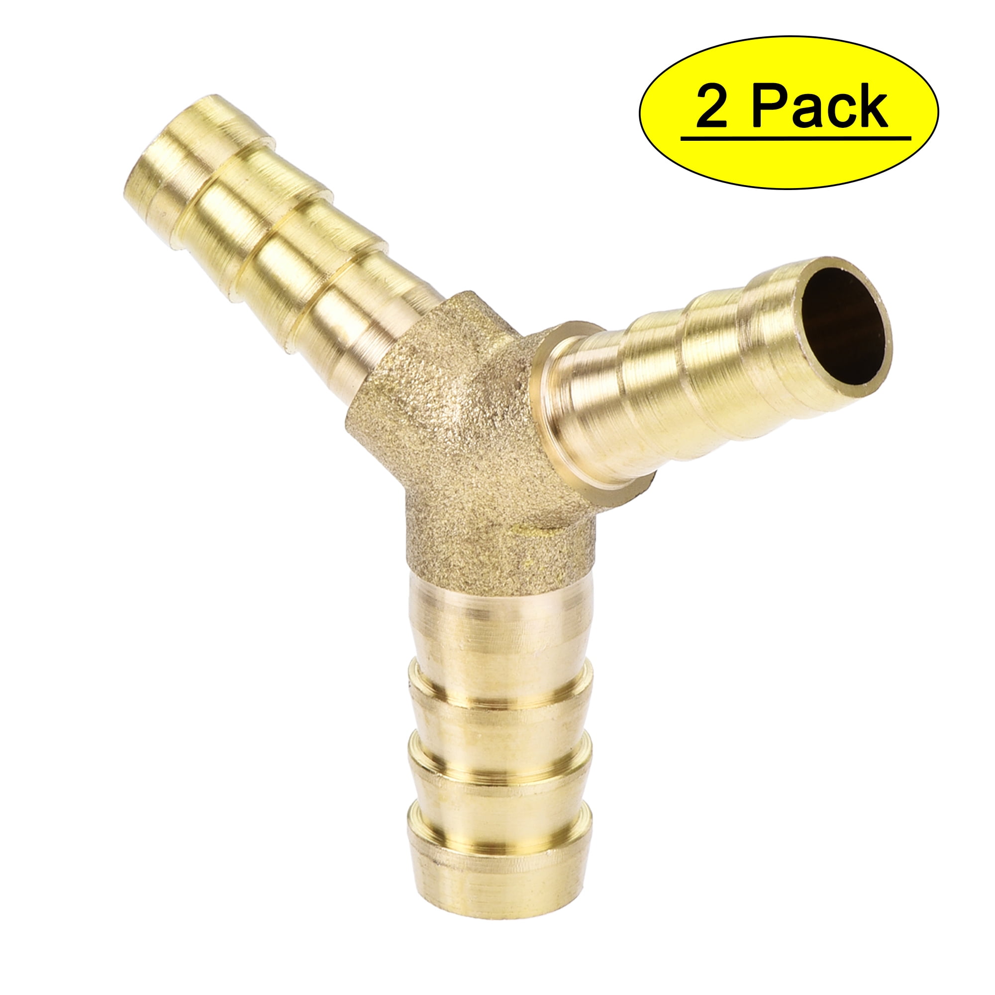 Uxcell Reducing Barb Hose Fitting Y Shape Pipe Connector Brass 2Pcs ...