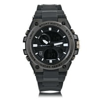 George Men's Digital Watch: Black Round Case, Green Bezel, Positive ...