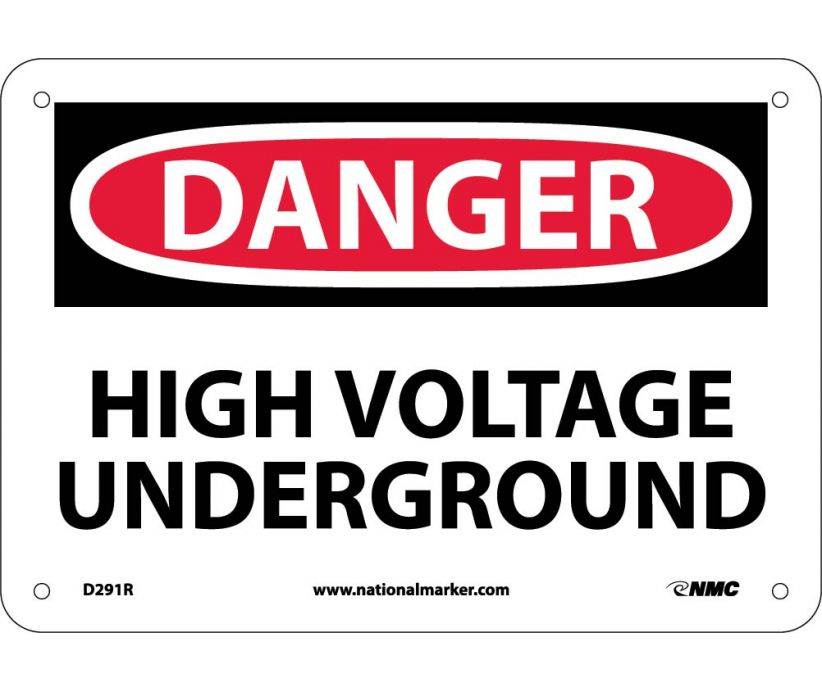 NMC Signs D291R, Danger High Voltage Underground Sign, 7 X 10, Rigid ...