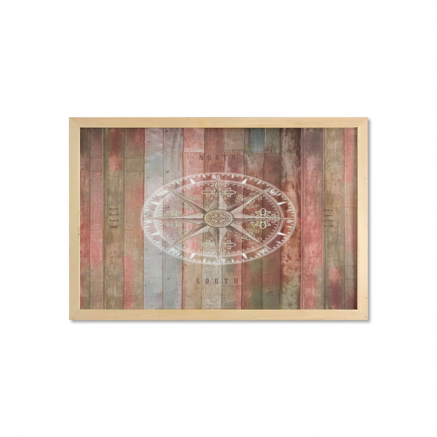 Marine Life Wall Art with Frame, Ocean Sea Yacht Themed Warm Colored ...