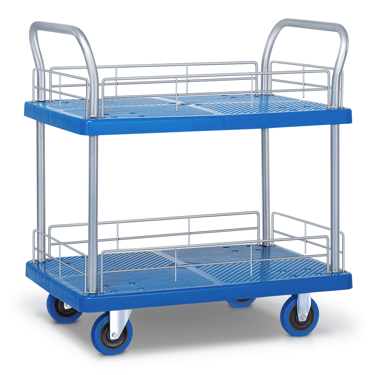 Magshion 2 Tier Utility Cart with Handle Bar Rolling Platform Trolley ...