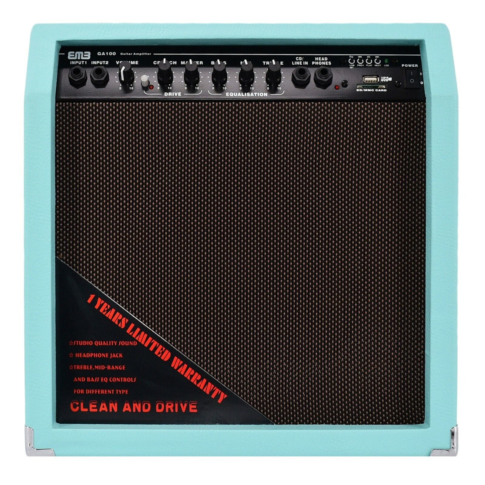 ADW Bundle, EMB 500 Watts Bluetooth Guitar Amplifier Cabinet, SD USB ...