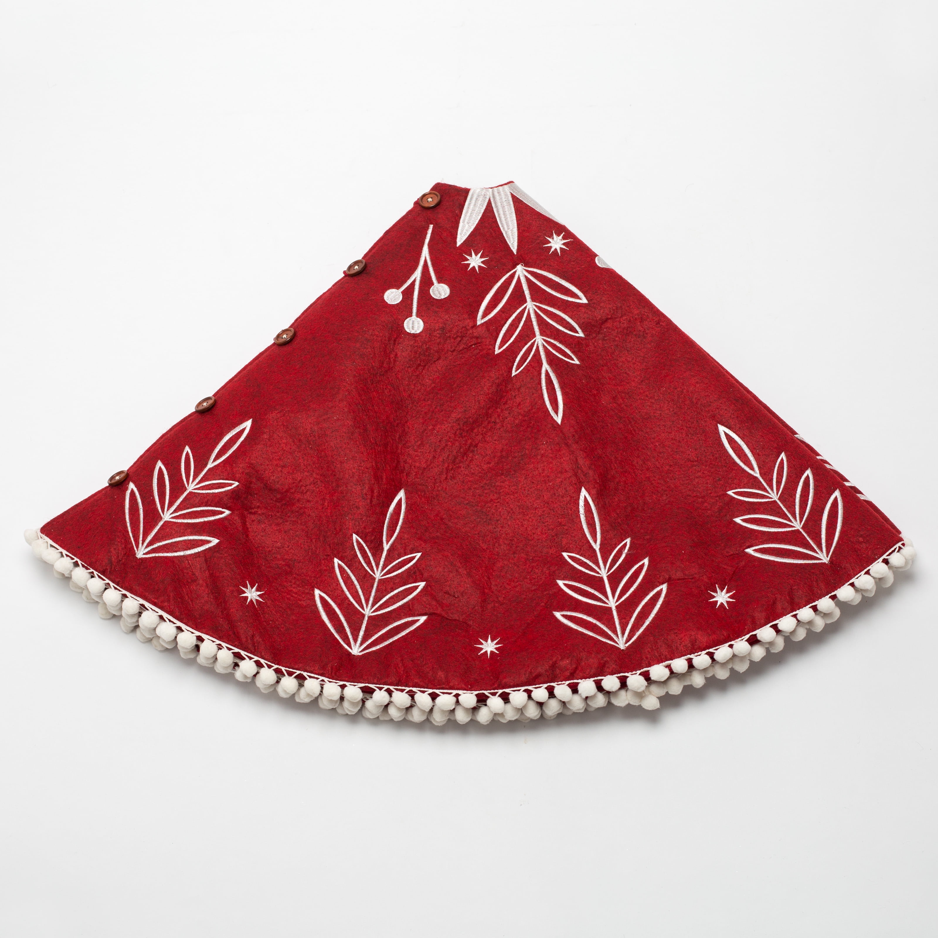 Belham Living Embroidered Leaf Scandinavian Felt Christmas Tree Skirt belham-living-embroidered-leaf-scandinavian-felt-christmas-tree-skirt