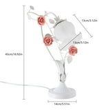 Downlight Flower Desk Lamp, Rose Glass Reading Lamps, Floral Light ...