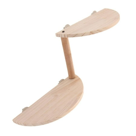 Rodent Raised Platform with Ramp Wooden Shelf Perch Toy for Chinchilla ...