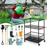 Garden Tool Storage Organizer with Wheels, Yard Tool Stand Holder ...