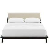 Luella Queen Upholstered Fabric Platform Bed (6047-WAL-BEI) - Walmart.com