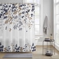 Black Brown Gradient Leaf Shower Curtain for Bathroom, Rustic ...