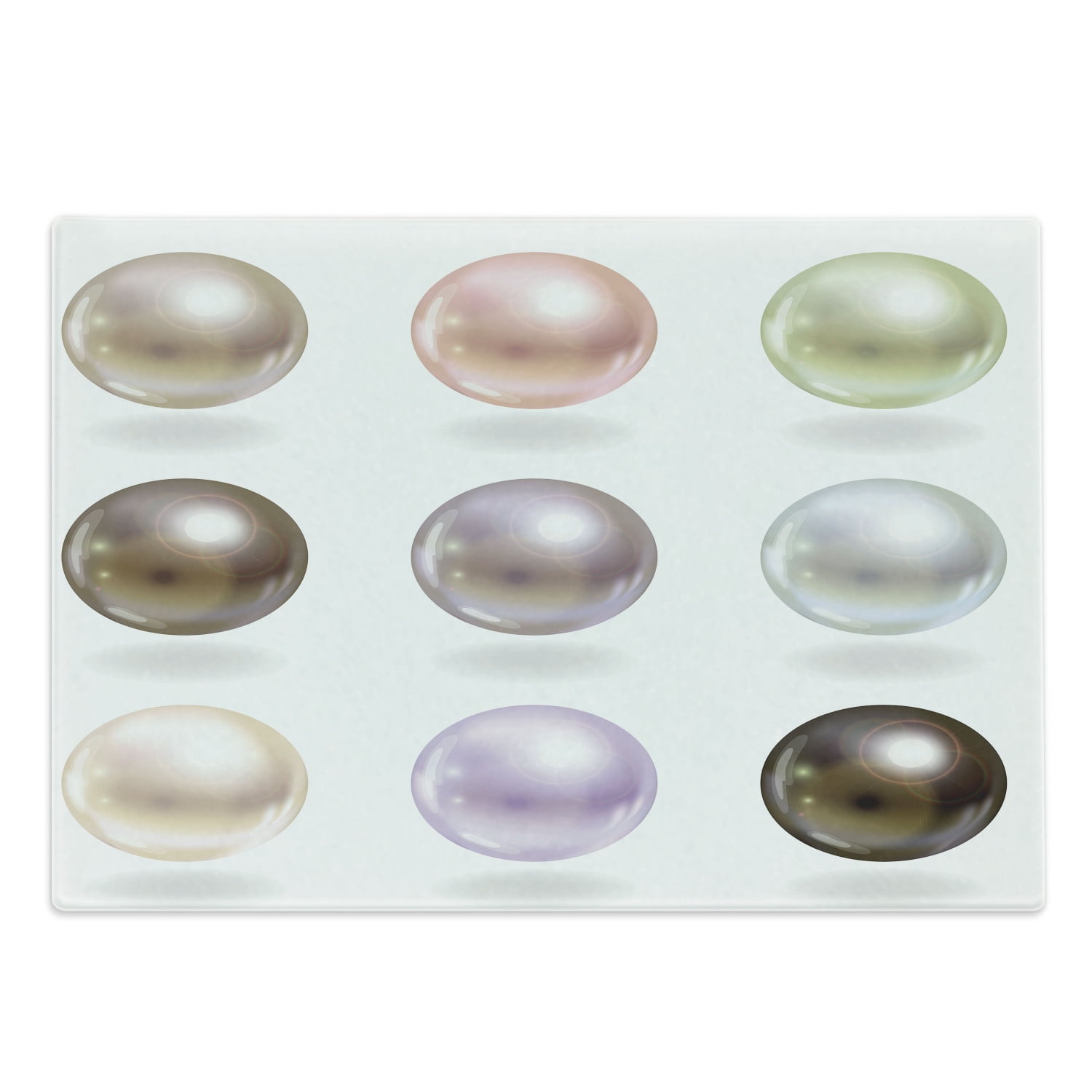 Pearls Cutting Board, Graphic Round and Smooth Shapes Pastel Color ...