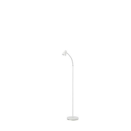 48 in. Landri LED Gooseneck Satin White Mini Reading Floor Lamp ...