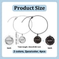 4Pcs 2 Colors 304 Stainless Steel Flat Round with Word Pendant ...