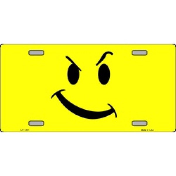 Attituide Smiley Face on Yellow License Plate - Walmart.com