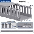 Grey 2in H × 2.4in W × 95in L Open Slot PVC Cable Management Raceway ...