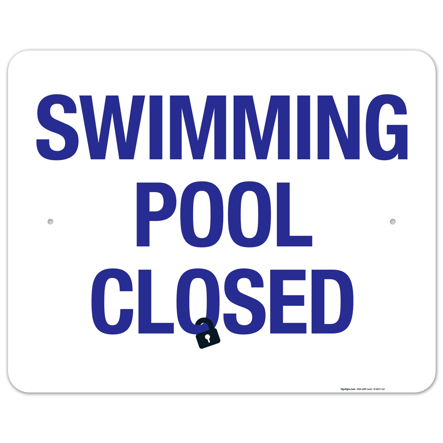 Swimming Pool Closed Sign, Pool Sign, (SI-6677) - Walmart.com